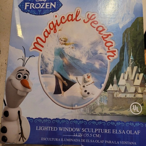 Disney | Holiday | Disney Lighted Window Sculpture Elsa And Olaf | Poshmark